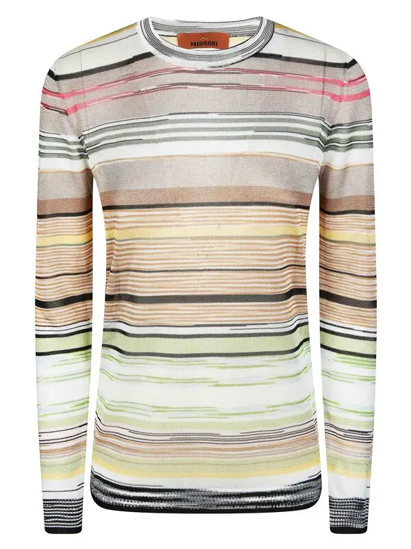 Missoni Striped Flame Viscose Crewneck Sweater