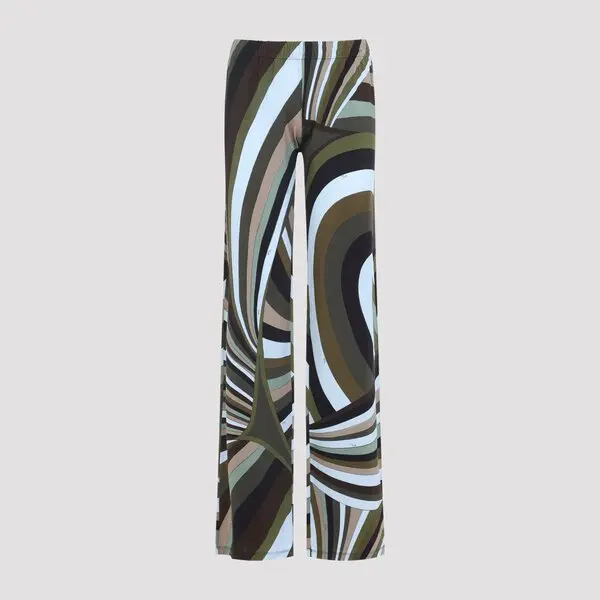 Emilio Pucci Satin Print Pants Regular & Straight Leg