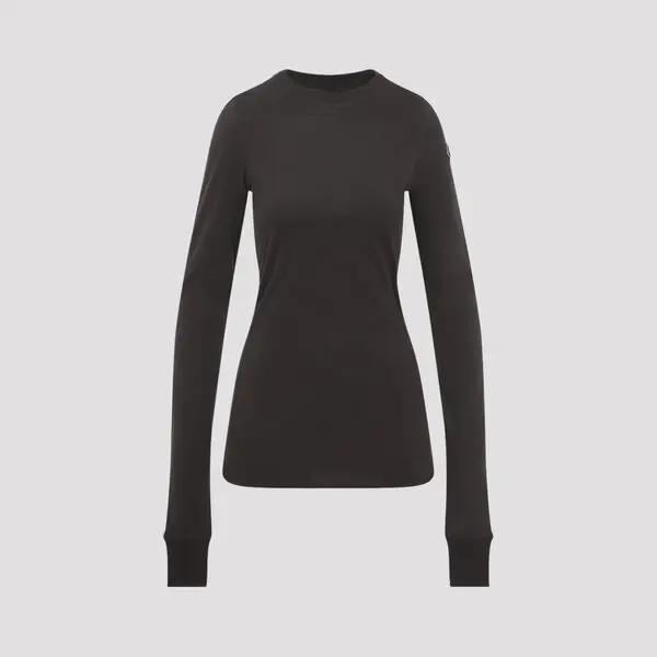 Moncler Girder Long Sleeve Cotton T-shirt - Brown