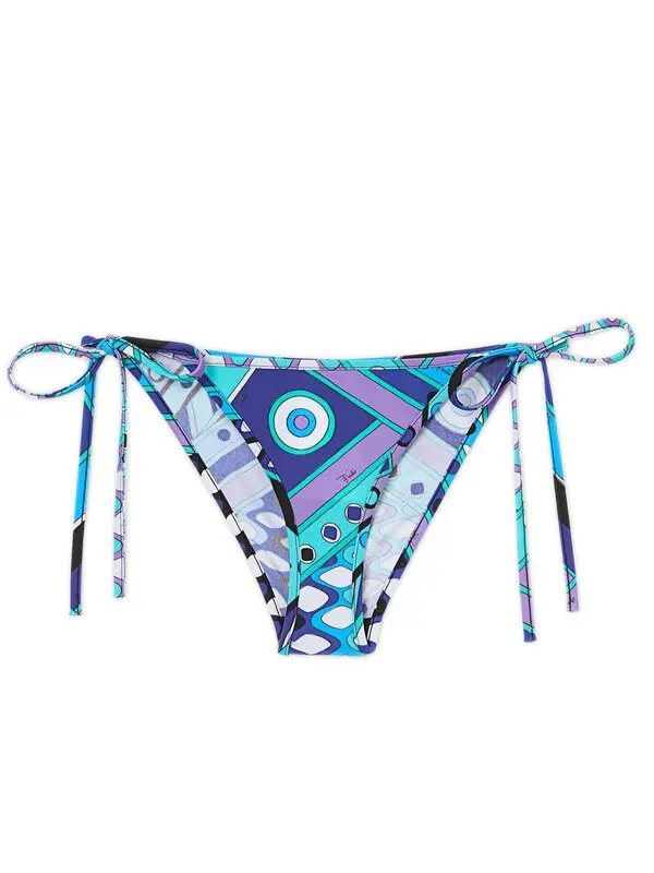 Emilio Pucci Low Rise Adjustable Tie Bikini Bottoms - Blu