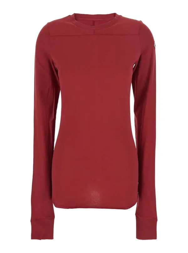 Moncler Long-sleeved Slim Fit T-shirt Size - Red