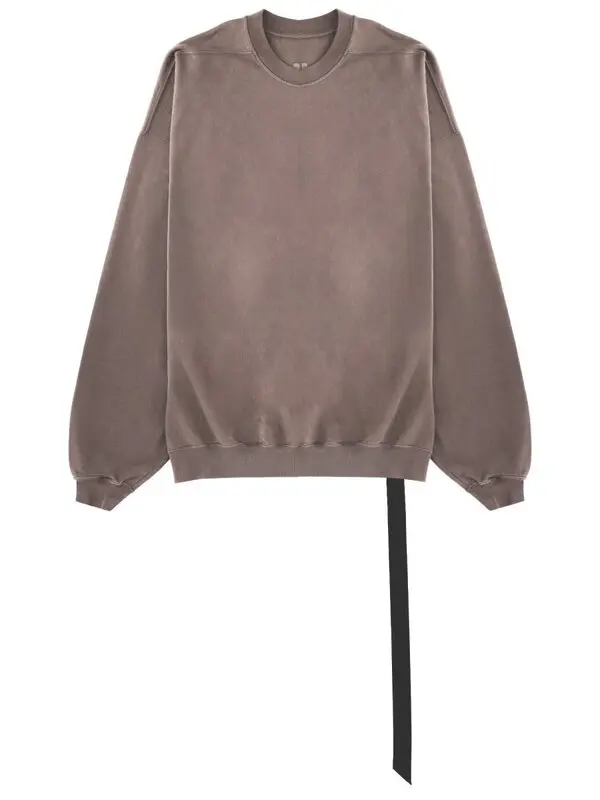 Rick Owens High Neck Cotton Sweatshirt - Beige