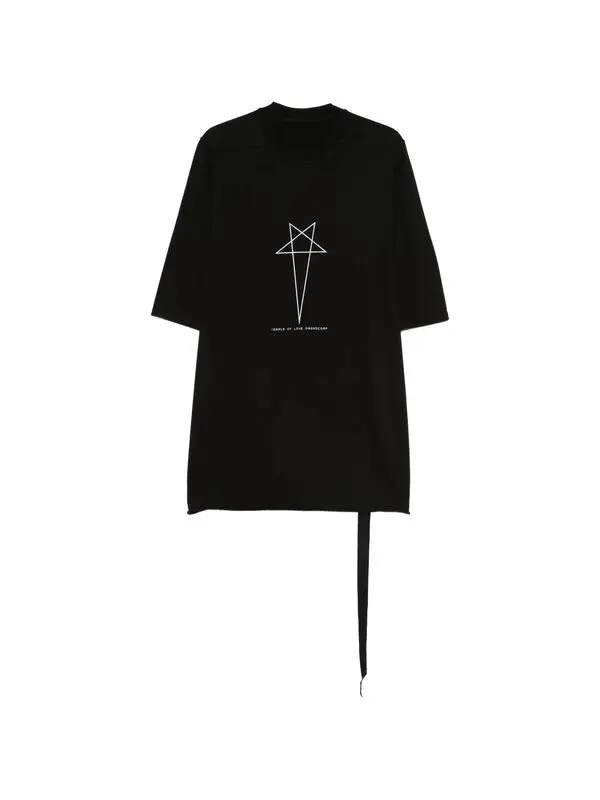 Rick Owens Graphic Print Round Neck Short Sleeve T-shirt Size - Black