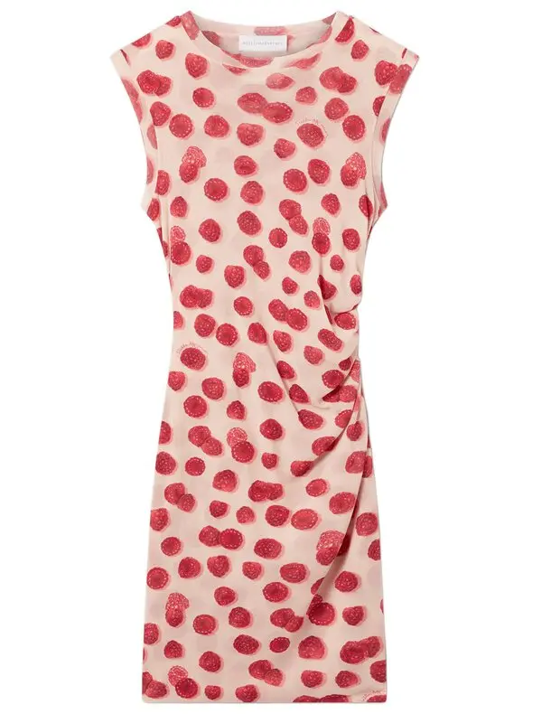 Stella McCartney Sleeveless Printed Mesh Dress - Rosa
