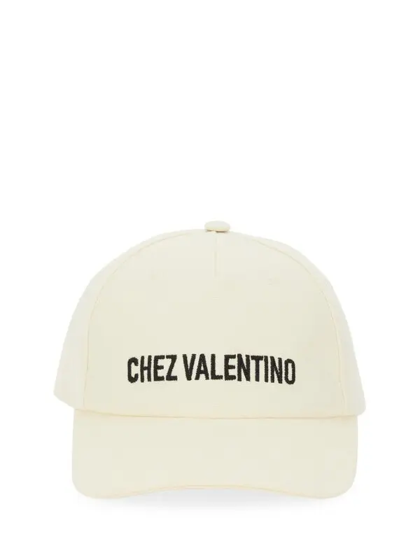Valentino Garavani Embroidered Cotton Baseball Cap - Ivory