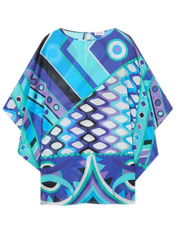Emilio Pucci Printed Cotton Dress - Blu