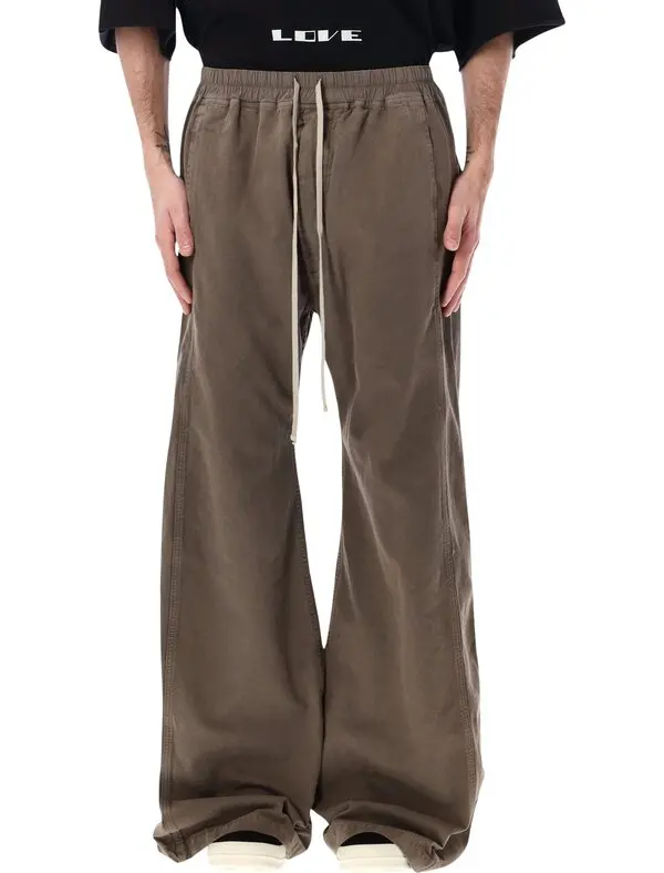 Rick Owens Temple Wide Pusher Pants In Furka Heavy Sweatshirt Jersey - Dust