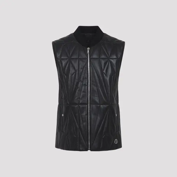 Moncler Geocamo Flight Nappa Leather Vest - Black