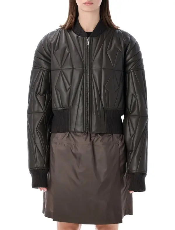 Moncler Quilted Faux Leather Bomber Jacket