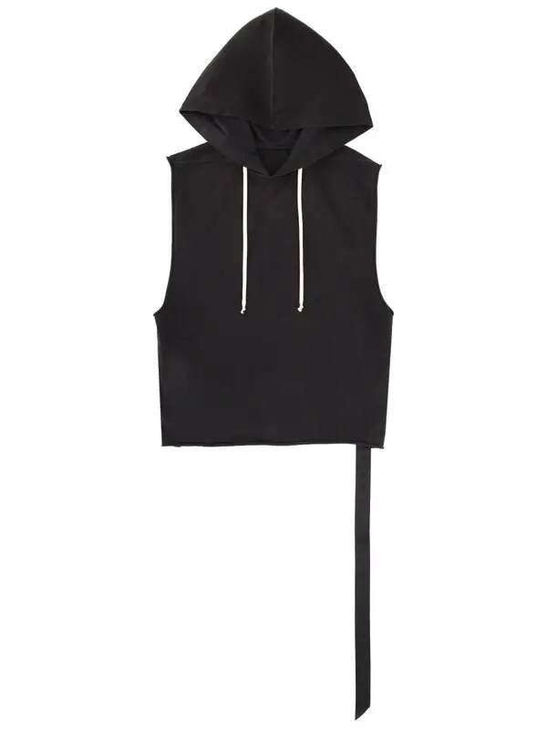 Rick Owens Sleeveless Hooded Tunic Top - Black