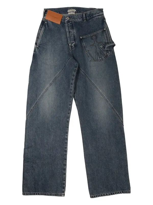JW Anderson Wide-leg Denim Jeans With Appliqué Pocket - Blue