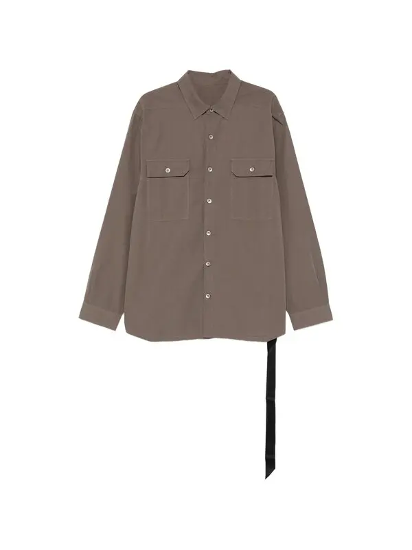 Rick Owens Jumbo Cotton Shirt With Chest Pockets For - Grey