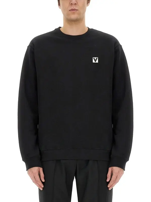 Valentino Garavani Cotton Crewneck Sweatshirt With Chez Patch