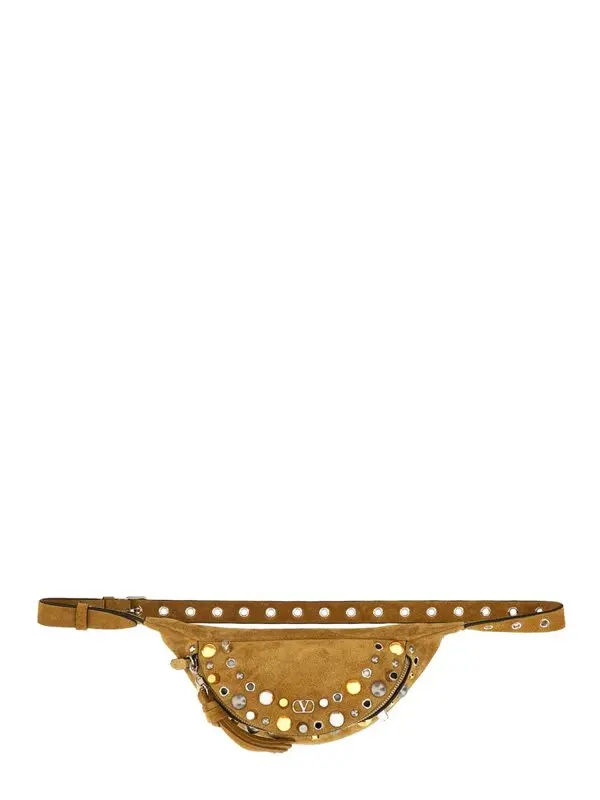 Valentino Garavani Pouch With Studded Decorations In Suede