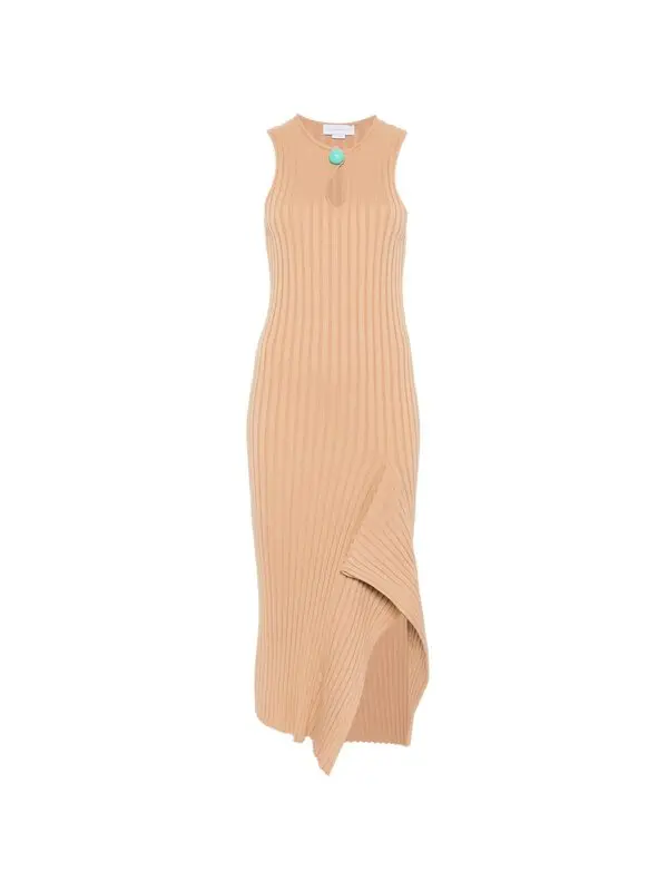 Stella McCartney Sleeveless Ribbed Knit Dress With Keyhole Detail