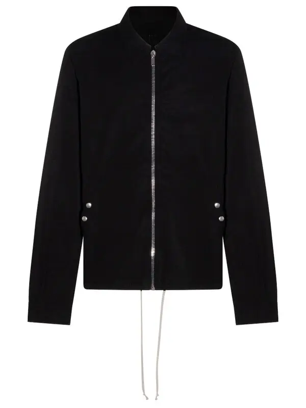 Rick Owens Zip-up Cotton Jacket With Drawstring Hem - Black