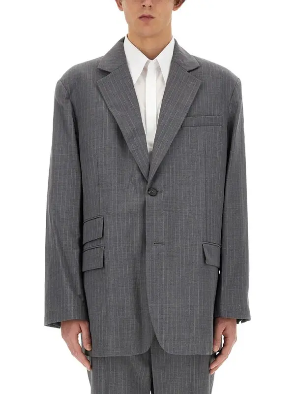Helmut Lang Oversized Wool Blazer - Grey