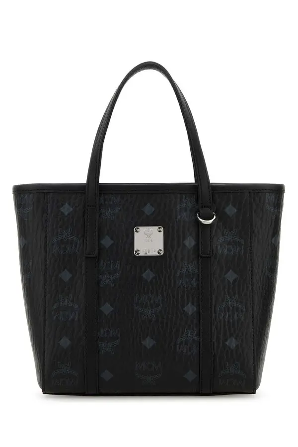 Mcm Mini Toni Top-zip Shopper In Visetos - Black