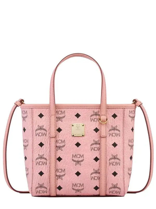 Mcm Mini Toni Top-zip Shopper In Visetos - Pink