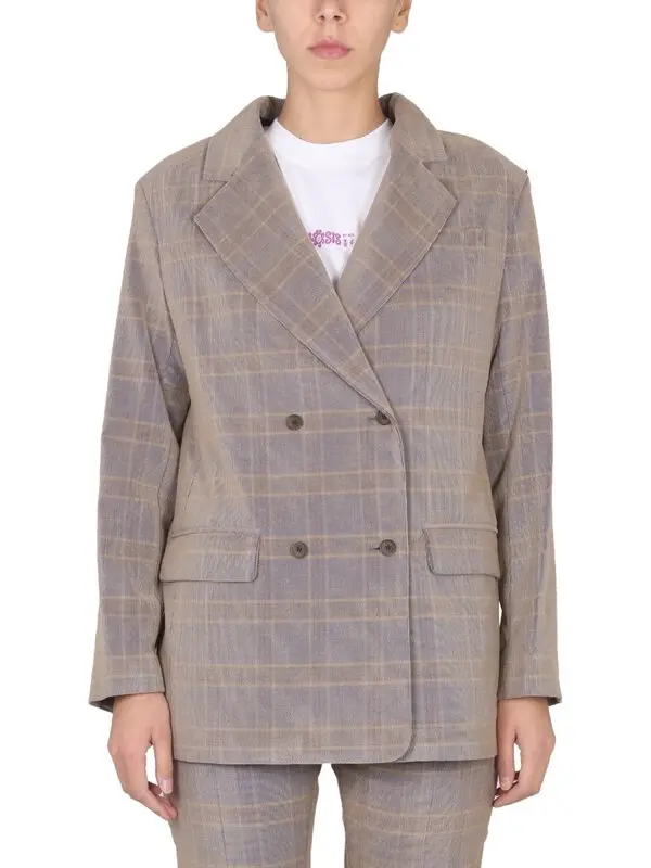 Alexander McQueen Double-breasted Oversized Blazer With Mirror Lapel - Beige