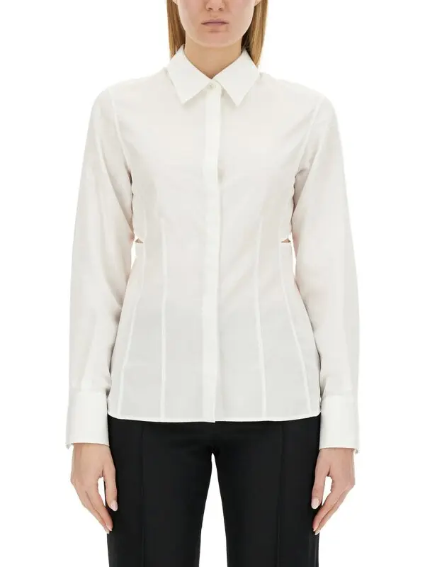 Helmut Lang Slim Fit Cotton Poplin Shirt - White