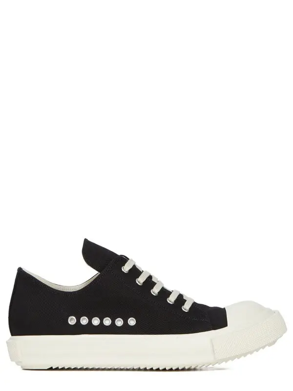 Rick Owens Low-top Sneakers With Shark-tooth Design - Nero