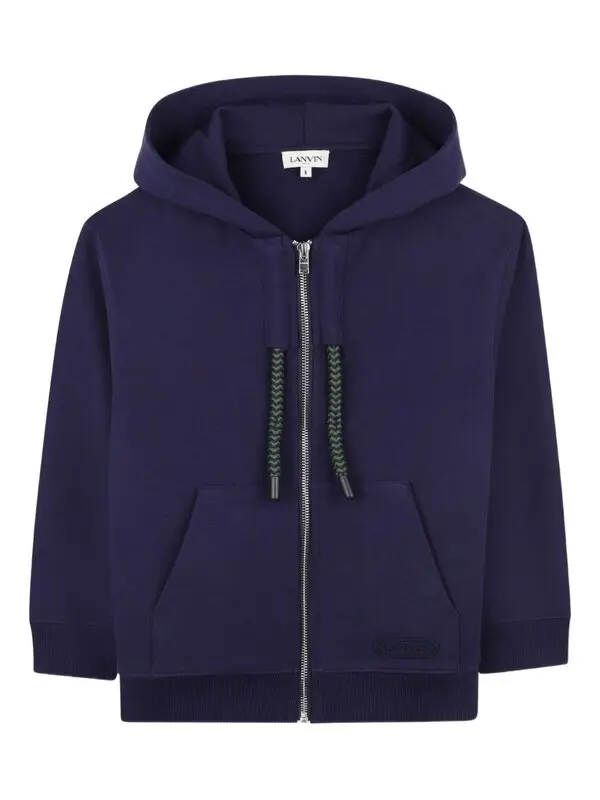 LANVIN Drawstring Hooded Sweatshirt With Embroidered Logo