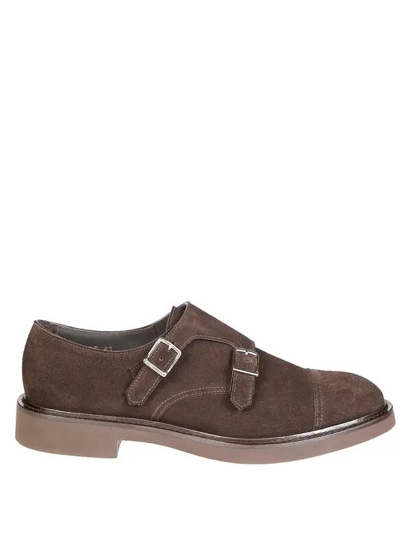 DOUCAL'S Double Buckle Cap Toe Shoes - Marrone
