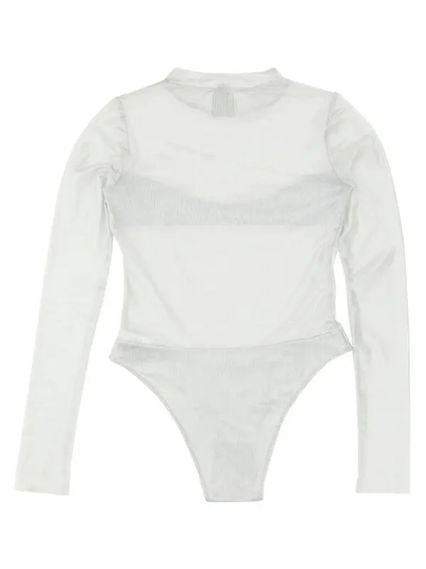 NOT AFTER TEN Medium Neck Tulle Long Sleeve Bodysuit