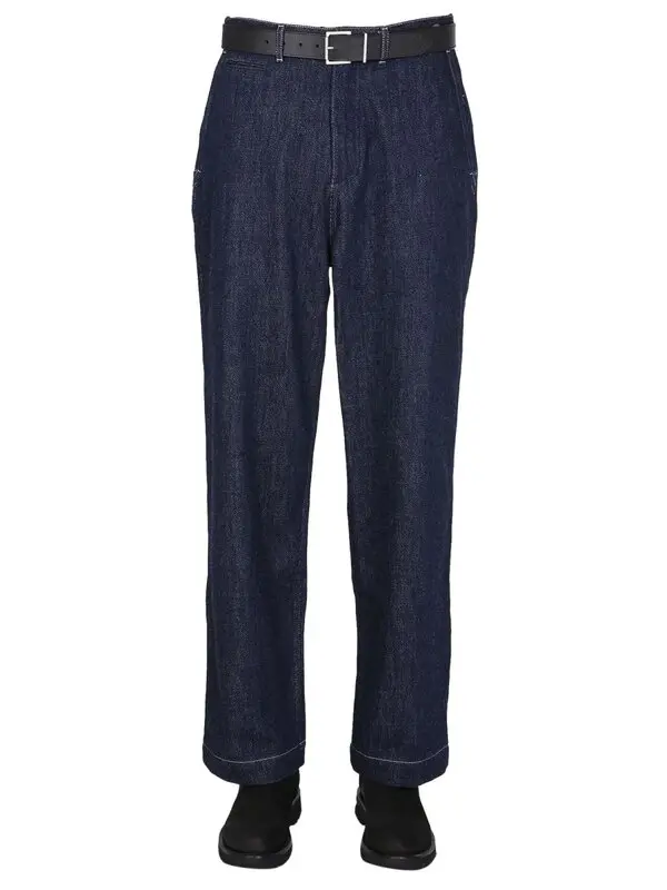NIGEL CABOURN Cotton Wide-leg Jeans - Blue