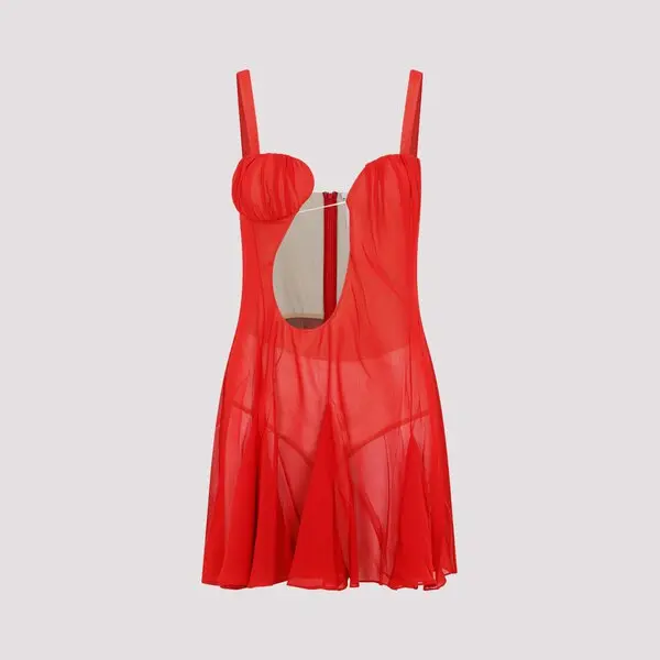 NENSI DOJAKA Gisele Mini Dress With Godets - Red