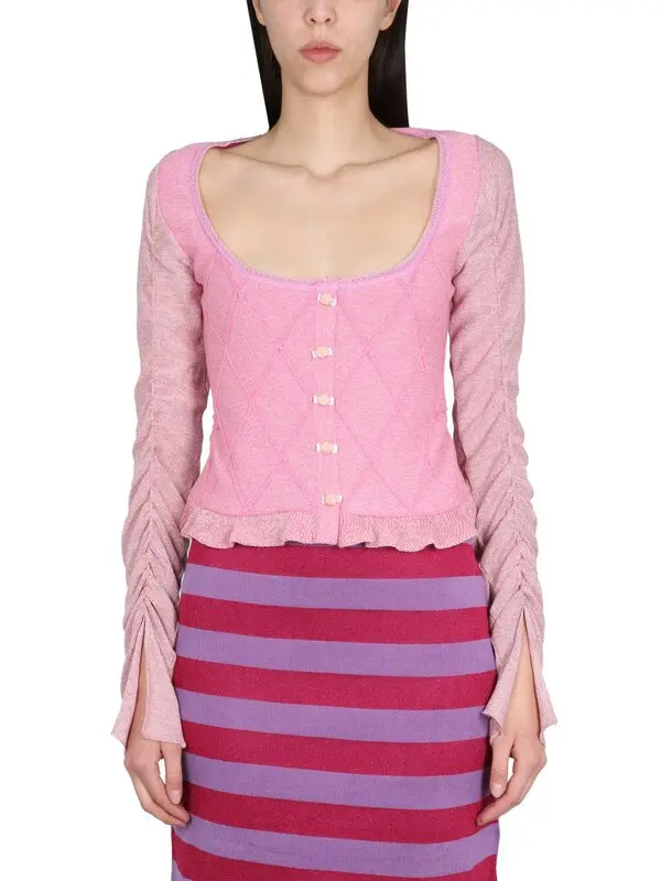CORMIO Cardigan With Ruffled Sleeves