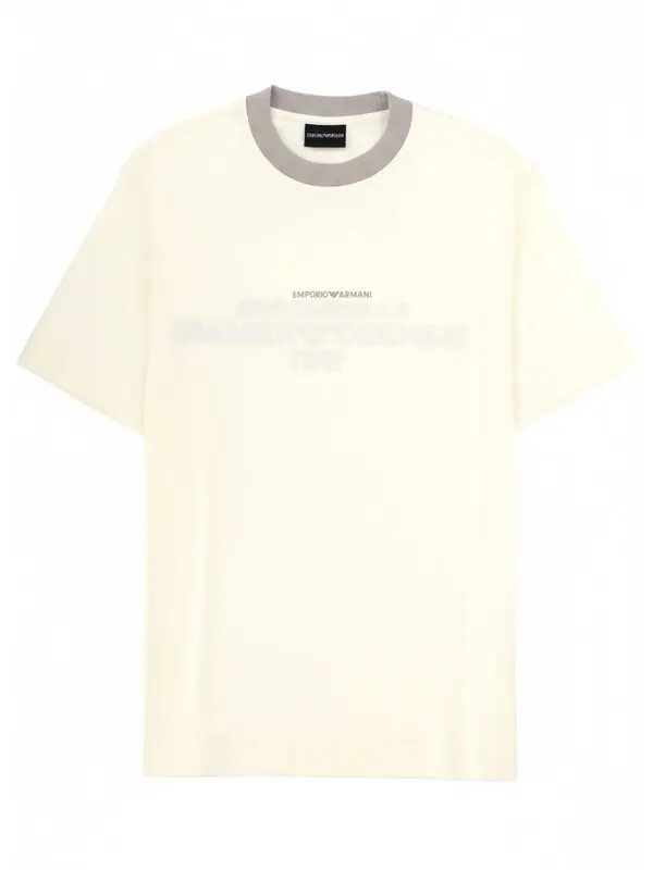 Emporio Armani Embroidered Logo T-shirt For - Ivory
