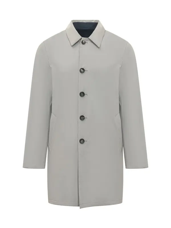 ESTERNO Trendy Rain Jacket With Buttons And Utility Pockets