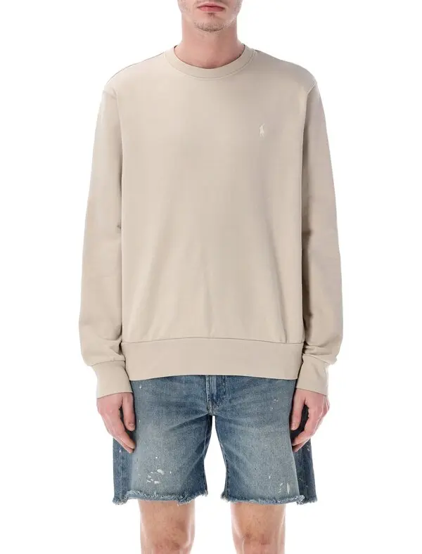 Polo Ralph Lauren Crewneck Sweatshirt With Embroidered Logo - Beige