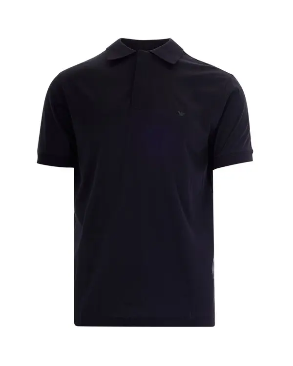 Emporio Armani S Classic T-shirt With Rib Details - Blue Navy