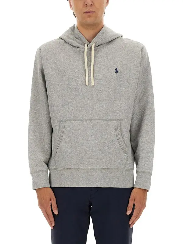 Polo Ralph Lauren Classic Hoodie With Embroidered Logo - Grey