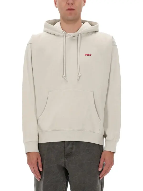 Obey Classic Logo Hoodie - Beige