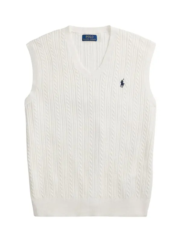 Ralph Lauren Crewneck Sweater With American Flag Graphic - White