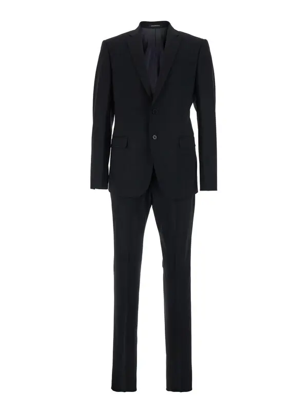 Emporio Armani Single-breasted Suit With Notched Revers In Wool