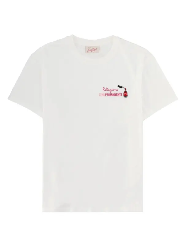 MC2 SAINT BARTH Cotton T-shirt With Embroidery - White
