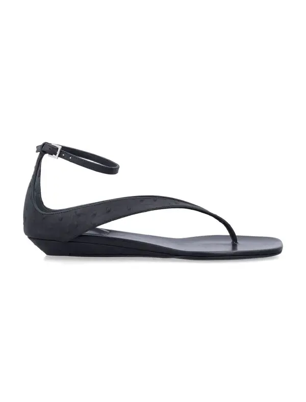 LOULOU Small Matelassé Lambskin Sandals - Black
