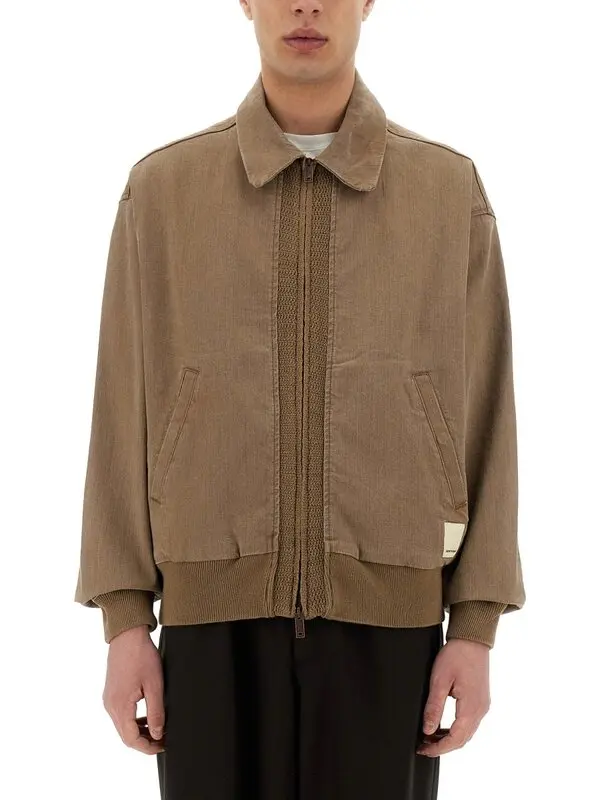 Emporio Armani Zip-up Blouson Jacket - Brown