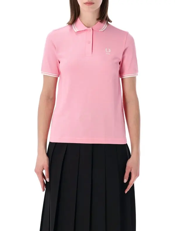 Comme Des Garçons Short Sleeve Polo Shirt With Spread Collar - Pink