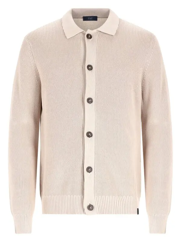 FAY Cotton Knit Button-front Cardigan