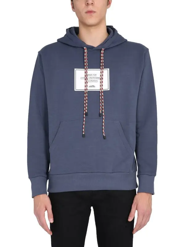 IH NOM UH NIT Drawstring Hoodie With Logo Detail - Blue