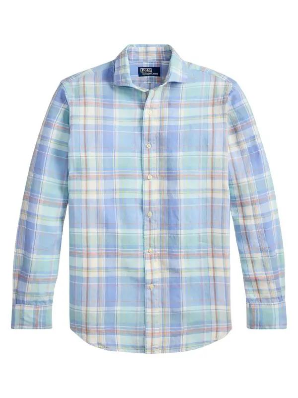 Ralph Lauren Plaid Button-down Shirt - Light Blue