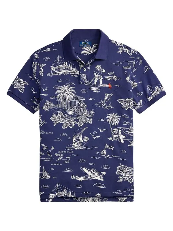 Ralph Lauren Allover Print Short-sleeve Polo Shirt - Navy