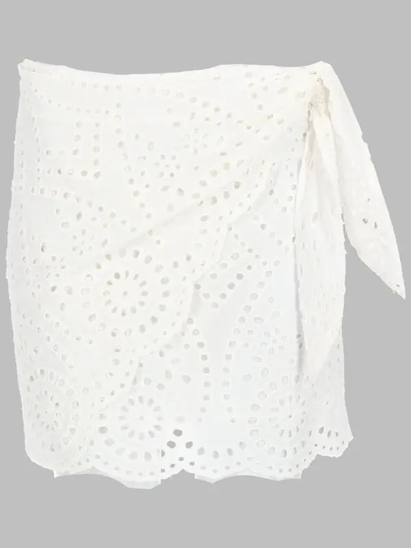 MC2 SAINT BARTH Embroidered Mini Skirt - White