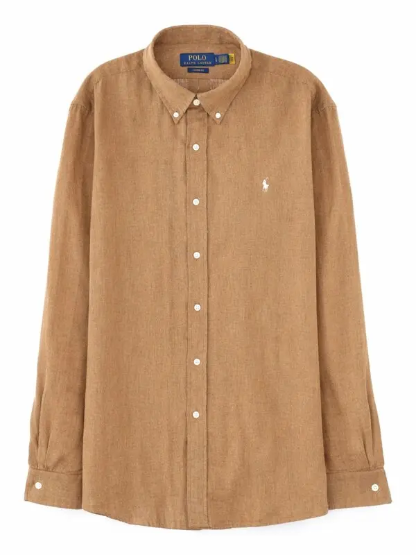 Polo Ralph Lauren Linen Logo Shirt For - Brown
